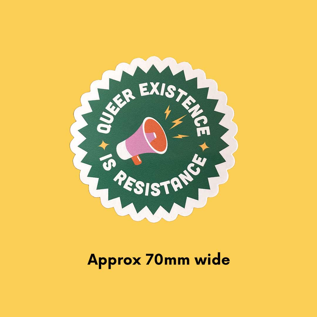 Queer Existence is Resistance Sticker | Retro Trans Pride Sticker – Rainbow & Co