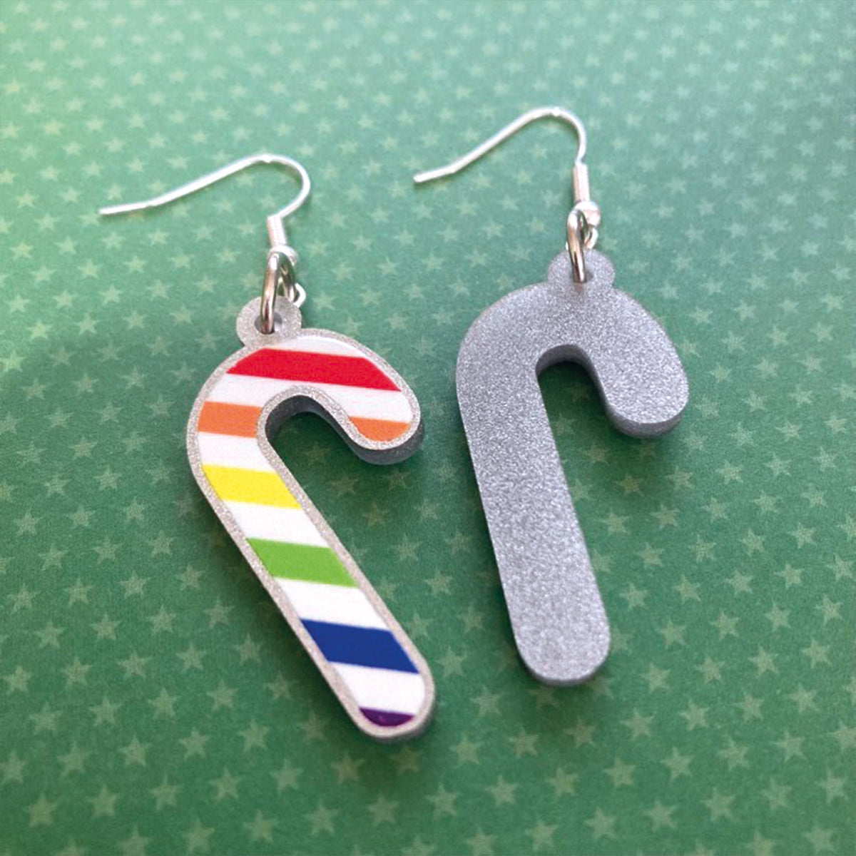 Candy Cane Rainbow Christmas Earrings – Rainbow & Co