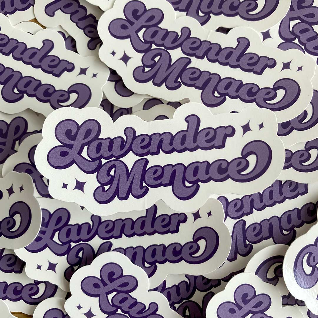 Lavender Menace Sticker | Retro Pride Sticker – Rainbow & Co