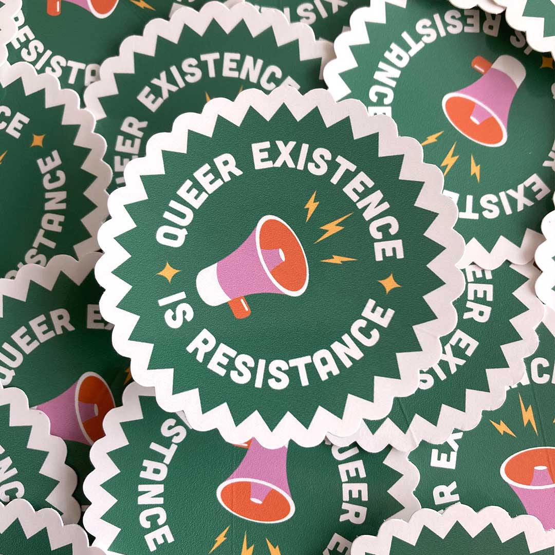 Queer Existence is Resistance Sticker | Retro Trans Pride Sticker ...