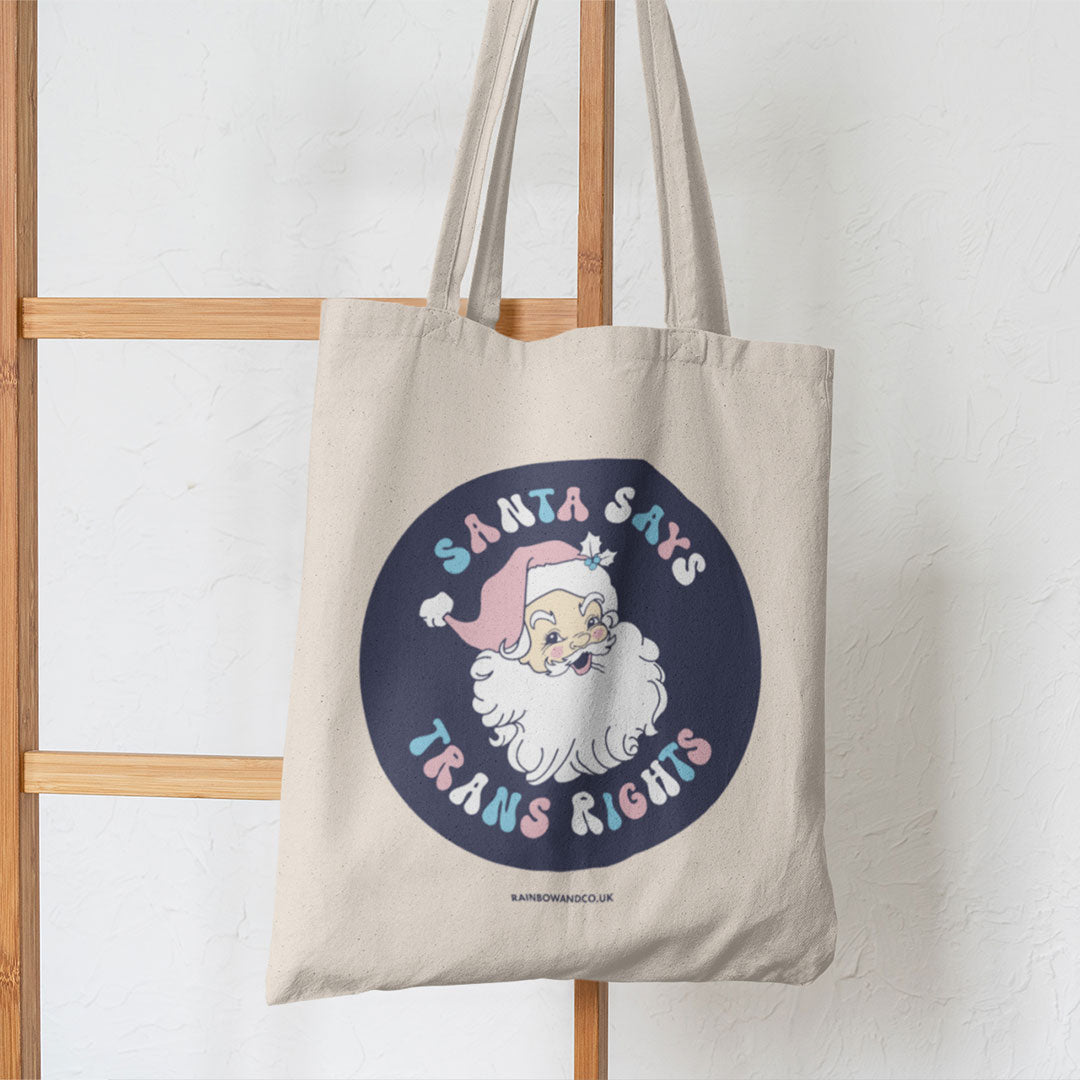 Santa Says Trans Rights Christmas Tote Bag – Rainbow & Co