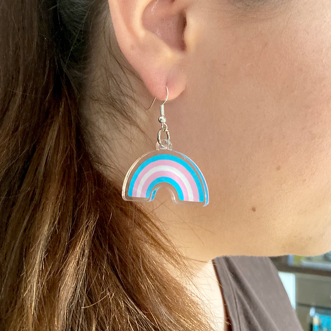 Trans Pride Earrings | Transgender Pride Jewellery | Rainbow & Co