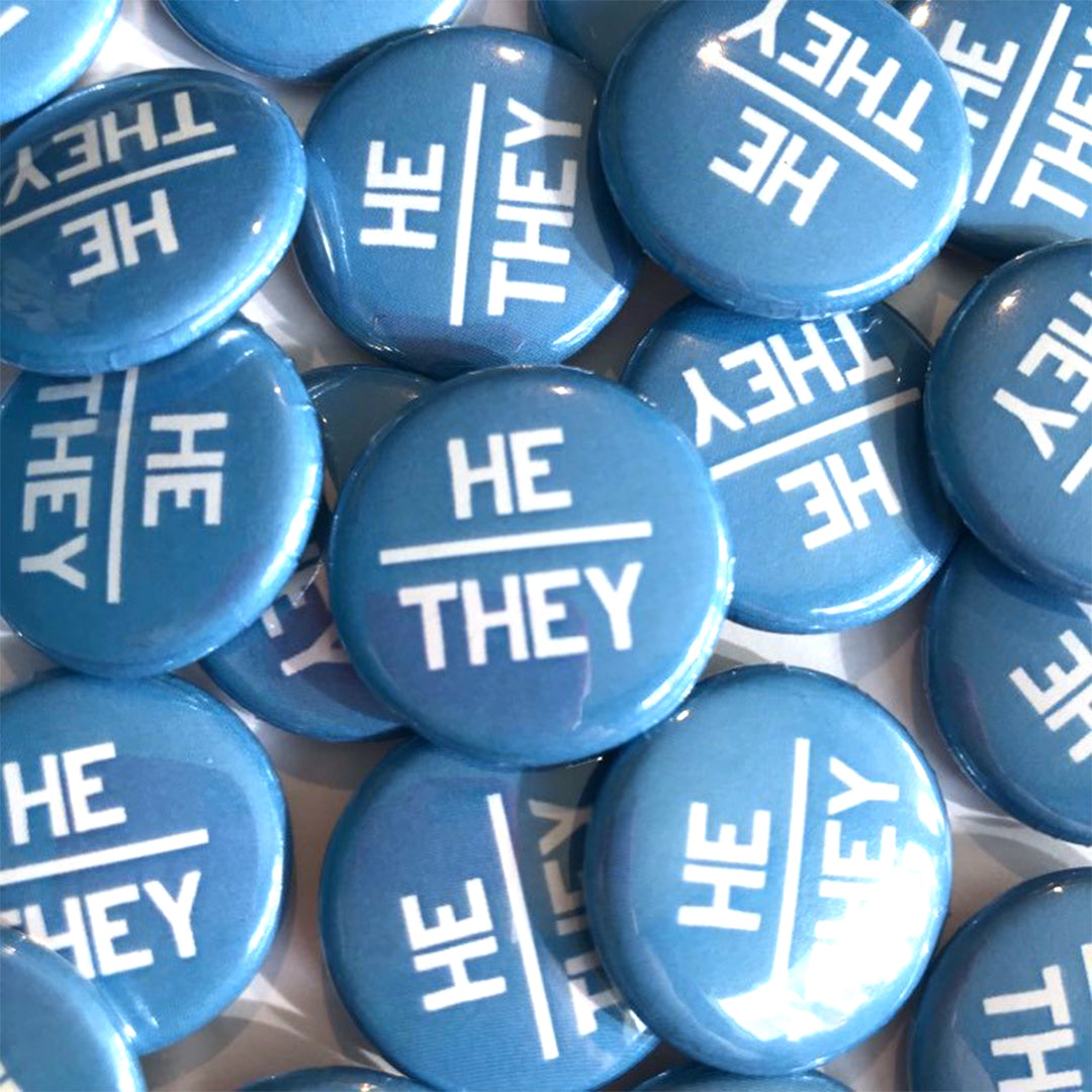 He They Pronoun Badge | He They Pronouns | Rainbow & Co