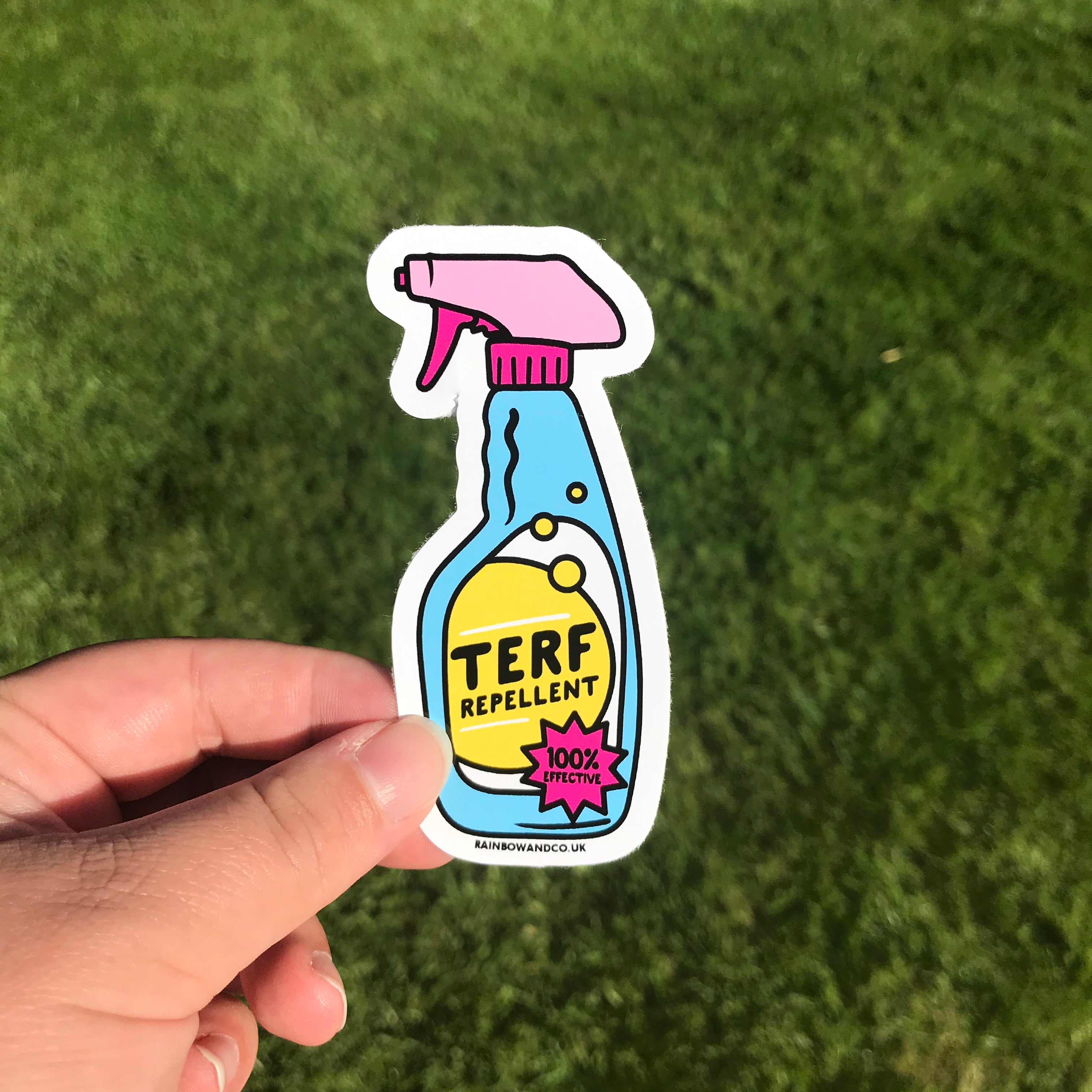 TERF Repellent Vinyl Sticker | Anti Terf Sticker | Rainbow & Co