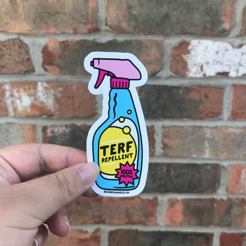 TERF Repellent Vinyl Sticker | Anti Terf Sticker | Rainbow & Co