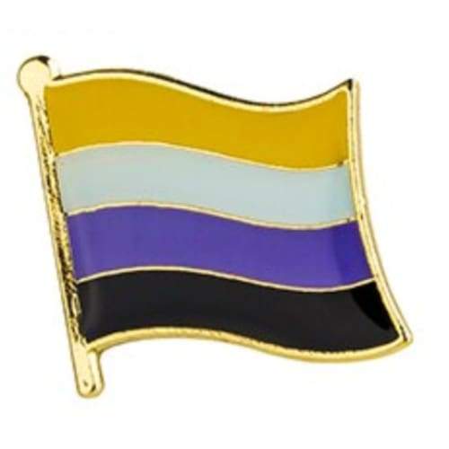 Non Binary Flag Pin | Rainbow & Co | LGBTQ+ Apparel & Accessories